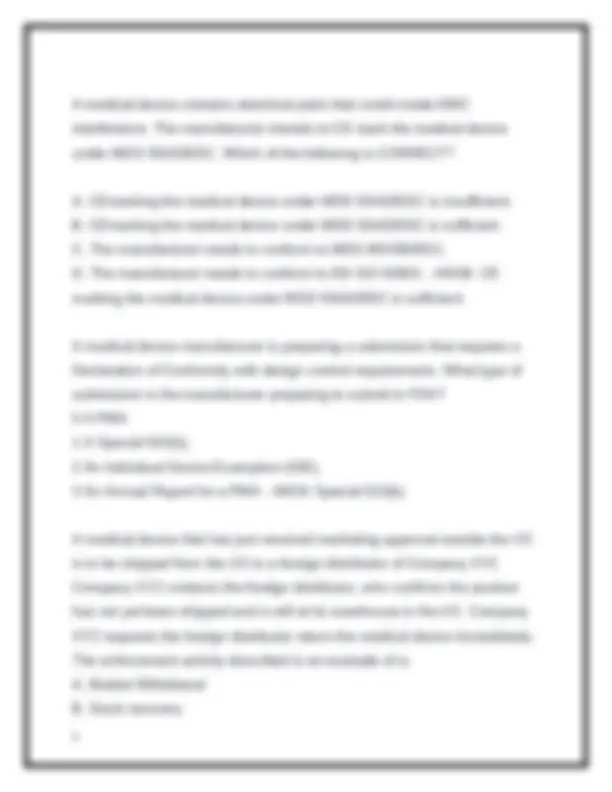 Medical Device Regulatory Affairs: Practice Exam Q&A | Exams ...