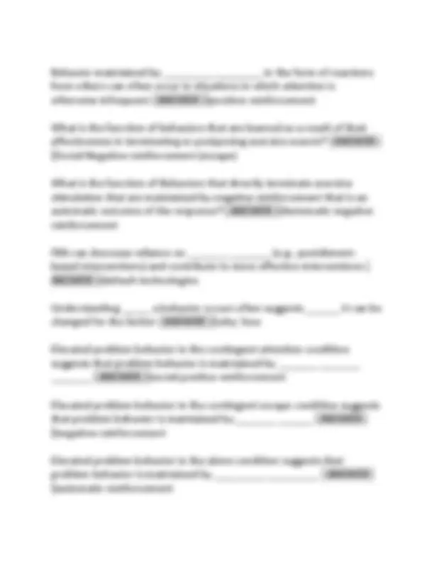 FBA Exam Study Guide: Understanding Behavior Functions and Assessment ...