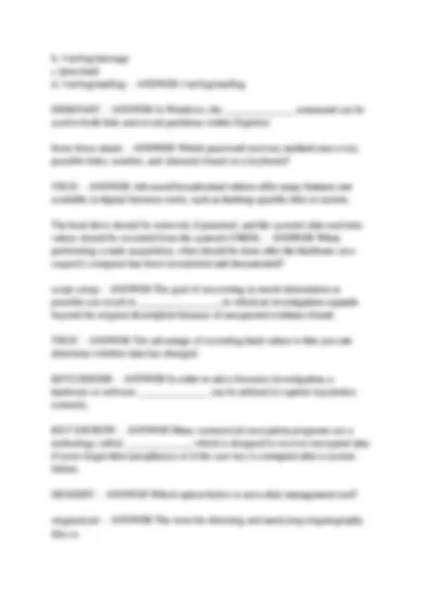 Digital Forensics Final Exam Questions and Answers | Exams Computer ...