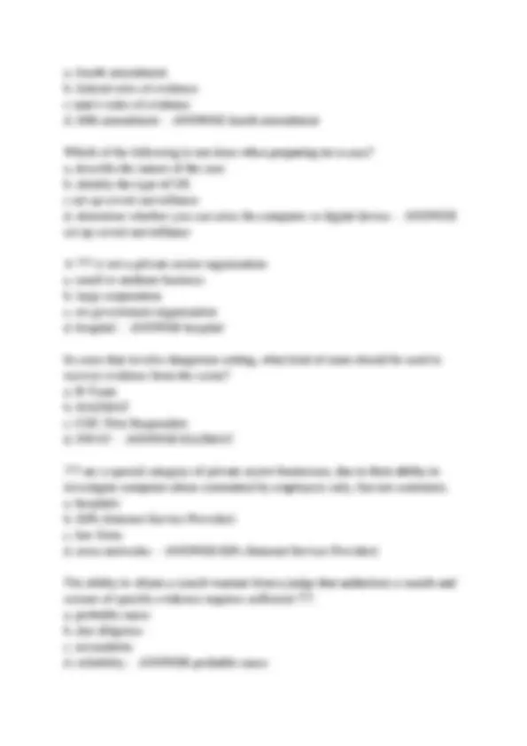 Digital Forensics Final Exam Questions and Answers | Exams Computer ...
