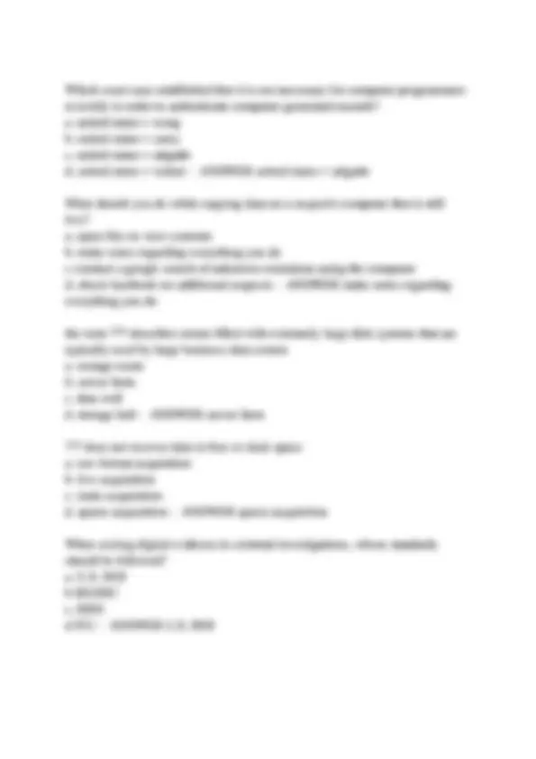 Digital Forensics Final Exam Questions and Answers | Exams Computer ...