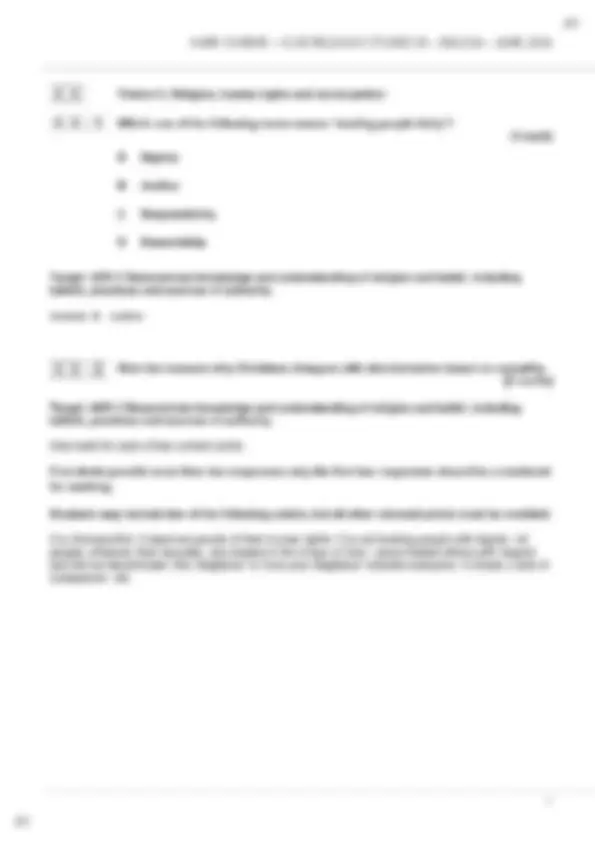 Actual 2024 AQA GCSE RELIGIOUS STUDIES B 8063/2A Paper 2A Question ...