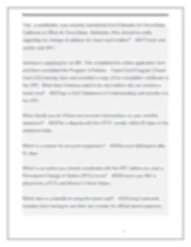 GTCC Program: Questions and Answers on Travel Card Policies | Exams ...