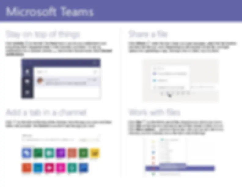 Teams Cheat sheet - Quick starter guide | Cheat Sheet Technology | Docsity
