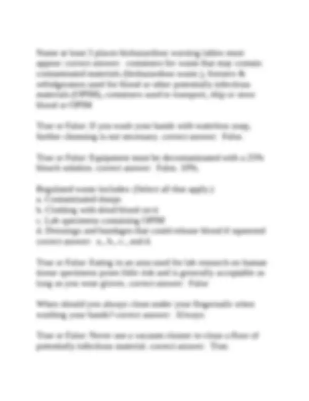 NSC Bloodborne & Airborne Pathogens (Checkpoints) QUESTIONS WITH ...