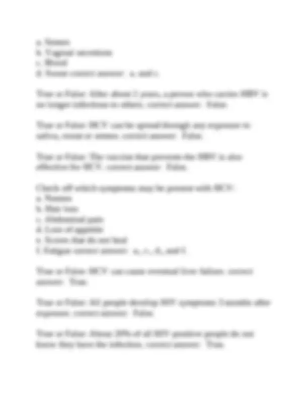 NSC Bloodborne & Airborne Pathogens (Checkpoints) QUESTIONS WITH ...