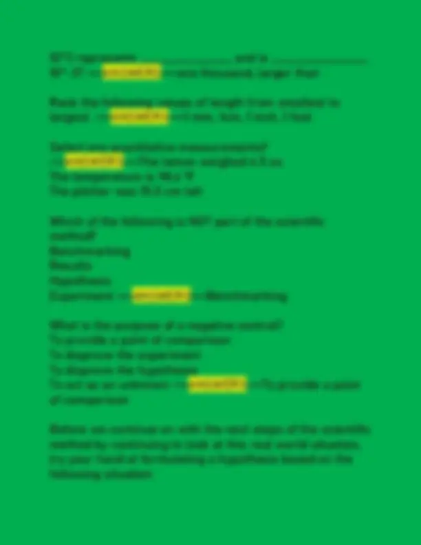 INTRODUCTION TO GENERAL ORGANIC AND BIOLOGICAL CHEMISTRY EXAM 1 (2025 ...