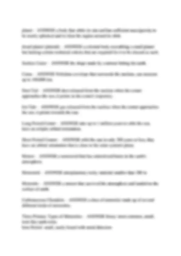 ASTRO 10 EXAM 2 QUESTIONS WITH VERIFIED ANSWERS | Exams Astronomy | Docsity