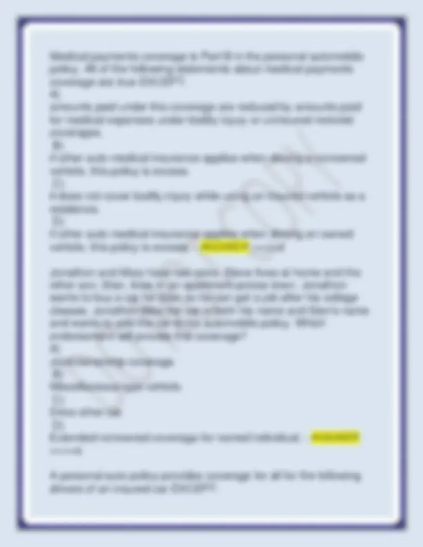 CISR Exam Prep: Insuring Personal Auto Exposures - Questions and ...