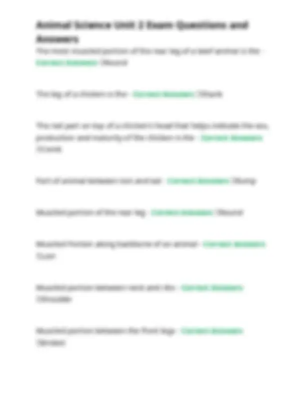Animal Science Unit 2 Exam Q&A: Livestock Judging and Anatomy | Exams ...