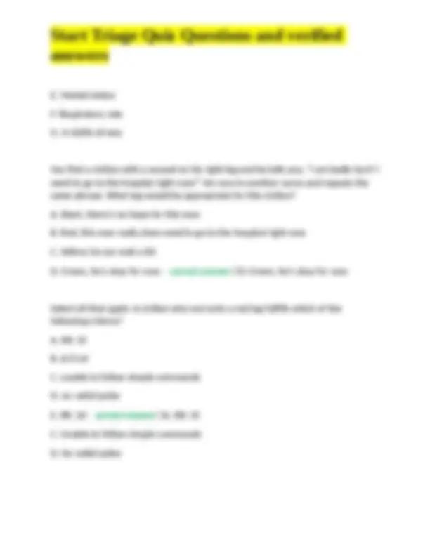 START Triage Quiz: Questions and Answers for Emergency Response | Exams ...