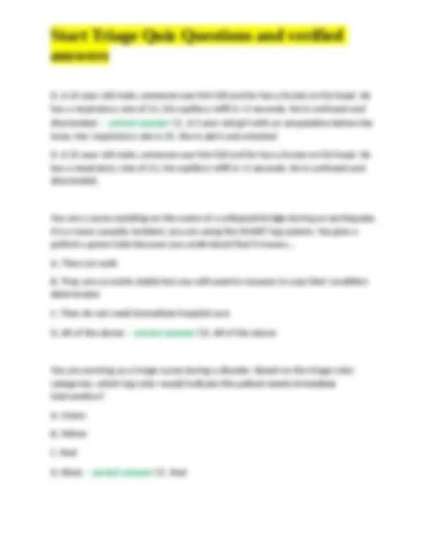 START Triage Quiz: Questions and Answers for Emergency Response | Exams ...