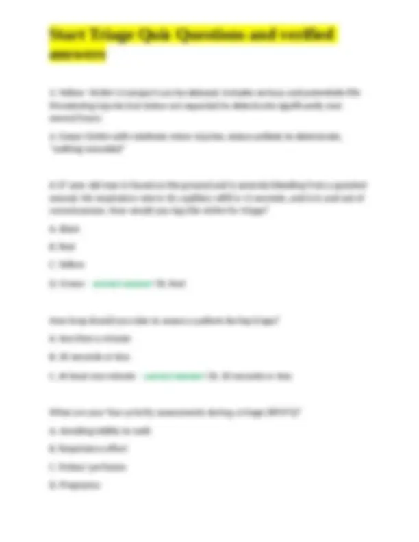 START Triage Quiz: Questions and Answers for Emergency Response | Exams ...