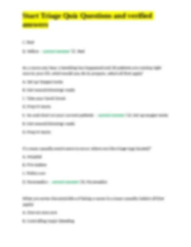 START Triage Quiz: Questions and Answers for Emergency Response | Exams ...