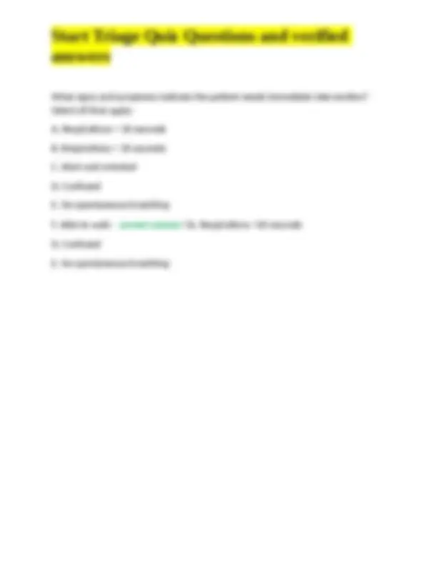 START Triage Quiz: Questions and Answers for Emergency Response | Exams ...