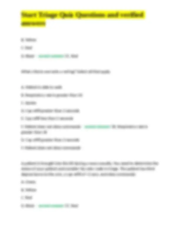 START Triage Quiz: Questions and Answers for Emergency Response | Exams ...