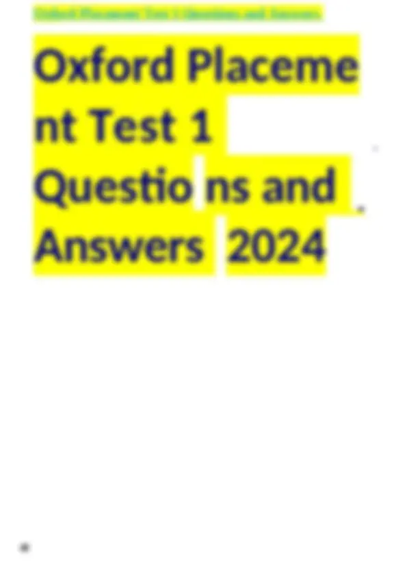 Oxford English Online Placement Test Questions and Answers | Exams ...