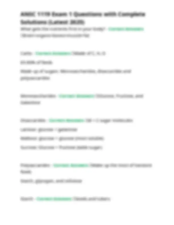 ANSC 1119 Exam 1 Questions with Complete Solutions (Latest 2025 ...