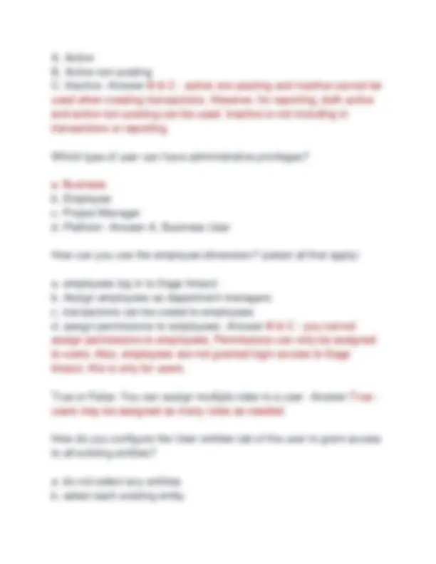 Sage Intacct Implementation Actual Exam 2025 Sage Intacct ...