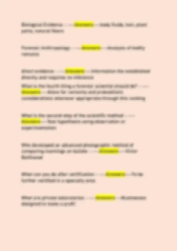 HOSA FORENSIC SCIENCE PRACTICE (ACTUAL 2025/2026) TEST QUESTIONS WITH ...