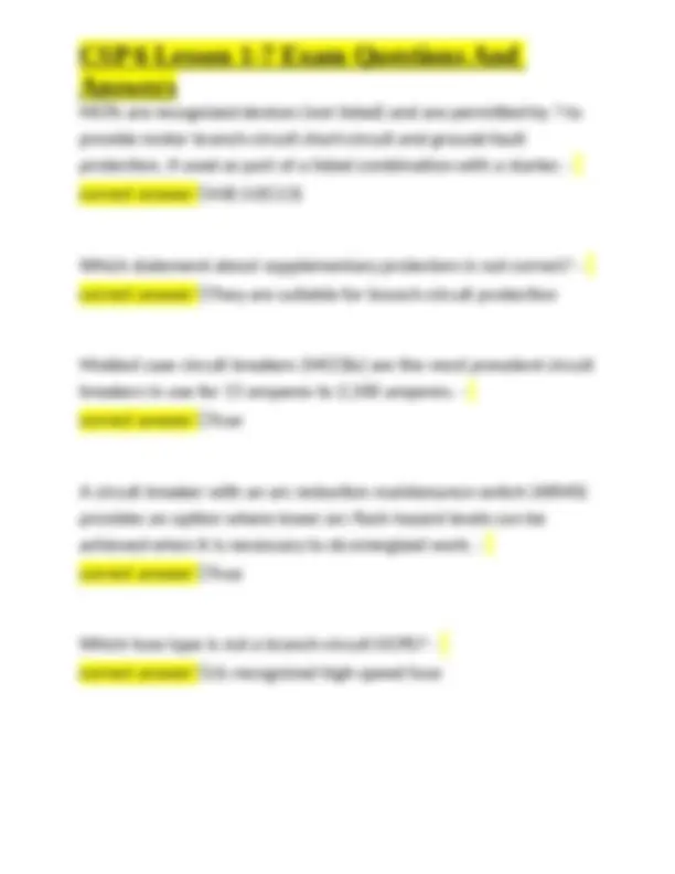 CSP 6 Lesson 1-7 Exam Questions And Answers | Exams Electrical and ...