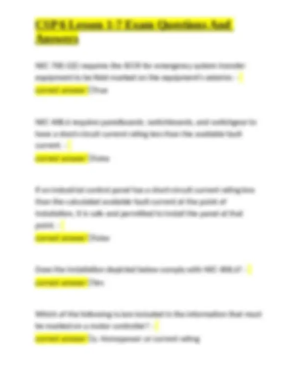 CSP 6 Lesson 1-7 Exam Questions And Answers | Exams Electrical and ...
