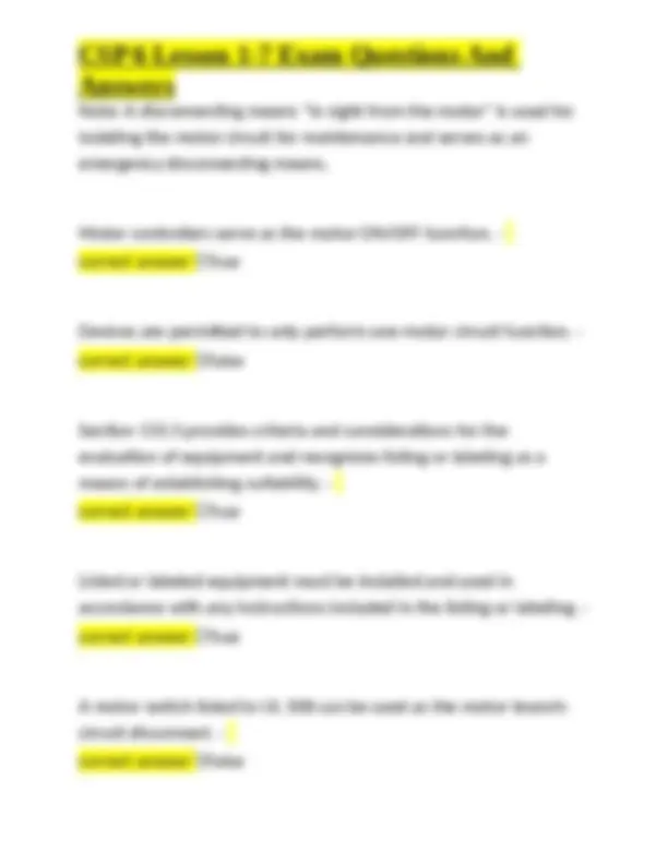 CSP 6 Lesson 1-7 Exam Questions And Answers | Exams Electrical and ...
