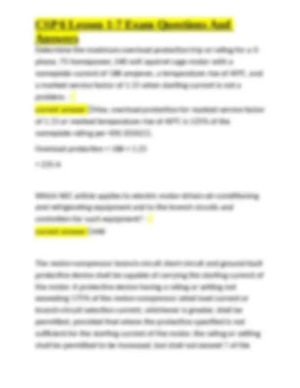 CSP 6 Lesson 1-7 Exam Questions And Answers | Exams Electrical and ...