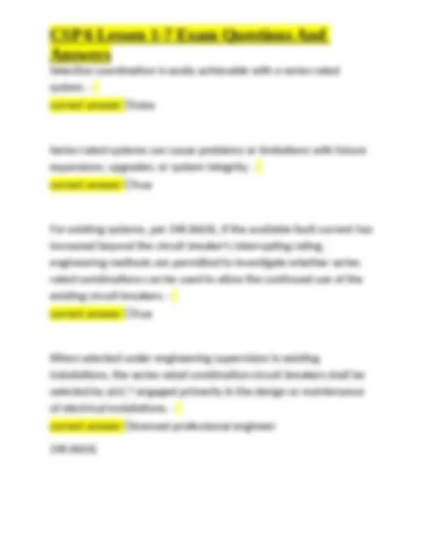 CSP 6 Lesson 1-7 Exam Questions And Answers | Exams Electrical and ...