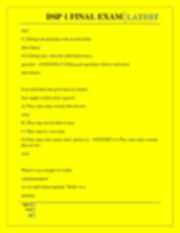 DSP 1 Final Exam: Latest Questions and Answers for Direct Support ...
