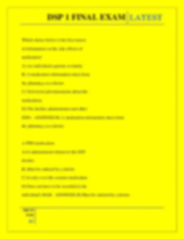 DSP 1 Final Exam: Latest Questions and Answers for Direct Support ...