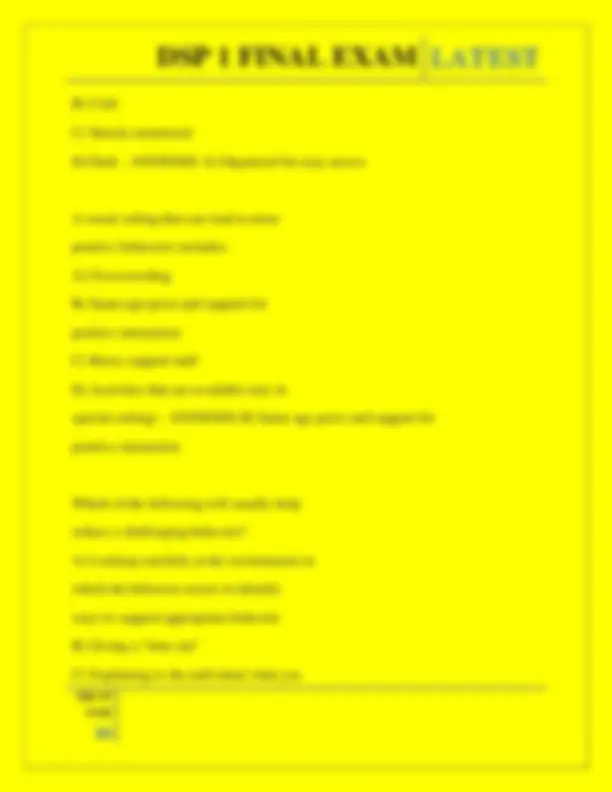 DSP 1 Final Exam: Latest Questions and Answers for Direct Support ...