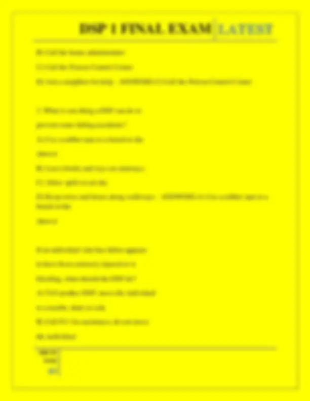 DSP 1 Final Exam: Latest Questions and Answers for Direct Support ...