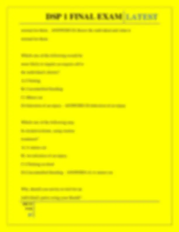 DSP 1 Final Exam: Latest Questions and Answers for Direct Support ...