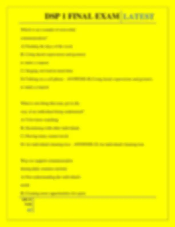 DSP 1 Final Exam: Latest Questions and Answers for Direct Support ...