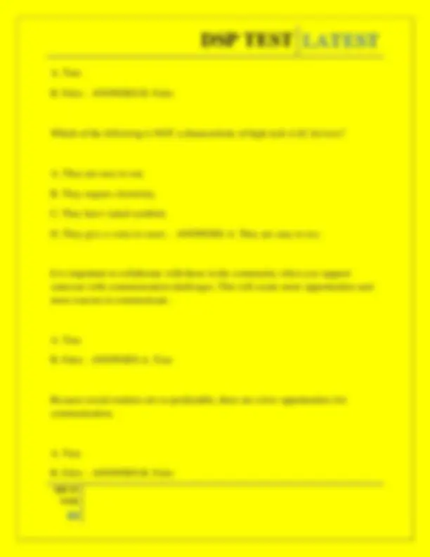 DSP TEST QUESTIONS AND ANSWERS 2025 | Exams Advanced Education | Docsity