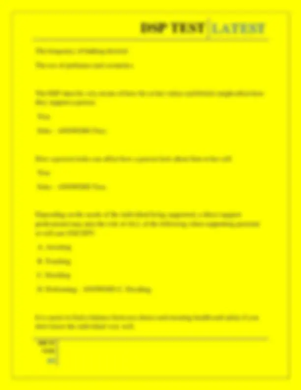 DSP TEST QUESTIONS AND ANSWERS 2025 | Exams Advanced Education | Docsity