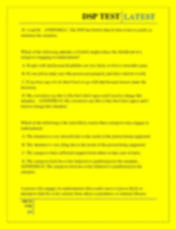 DSP TEST QUESTIONS AND ANSWERS 2025 | Exams Advanced Education | Docsity