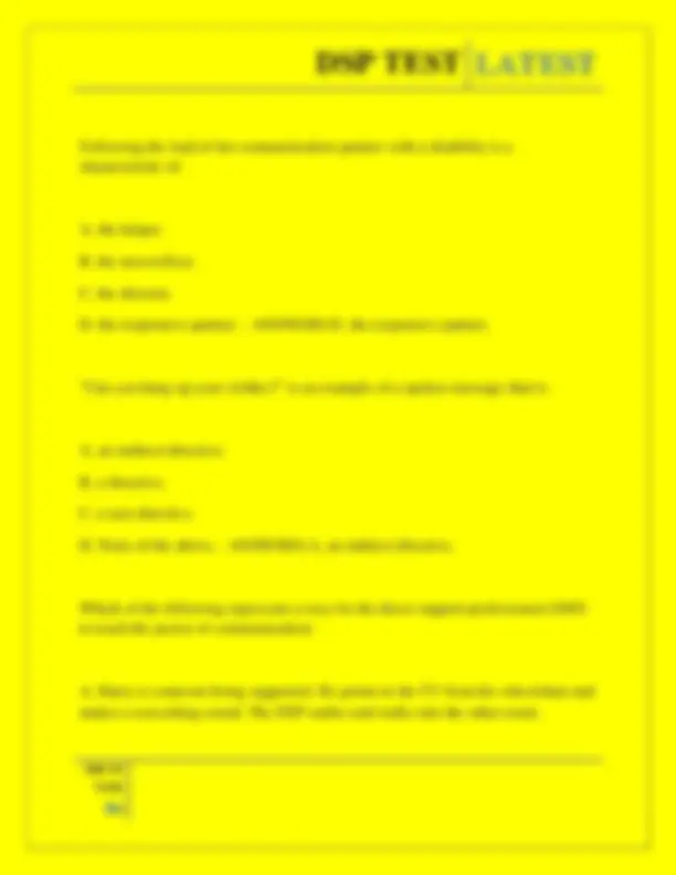 DSP TEST QUESTIONS AND ANSWERS 2025 | Exams Advanced Education | Docsity