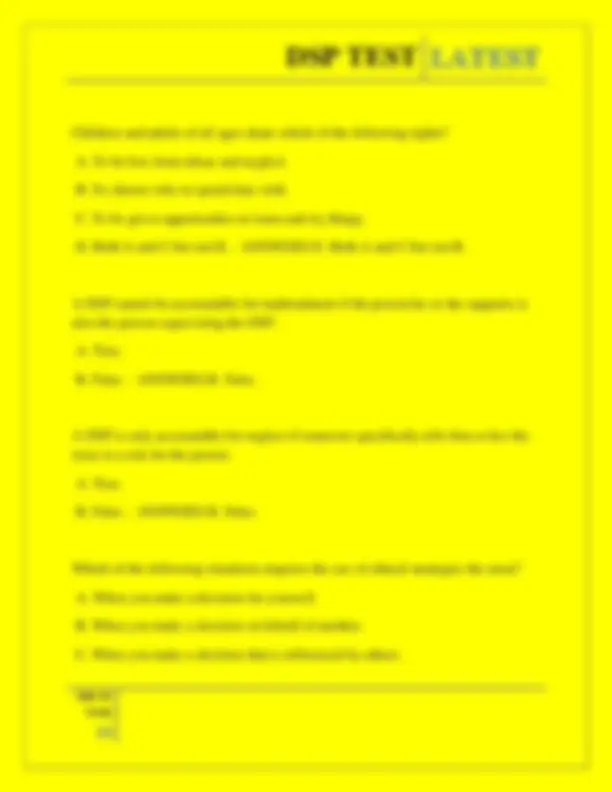 DSP TEST QUESTIONS AND ANSWERS 2025 | Exams Advanced Education | Docsity