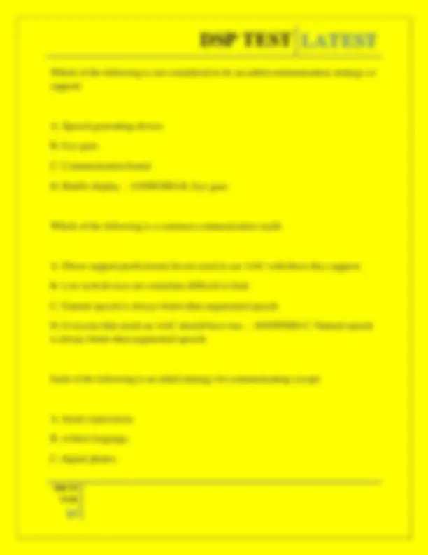 DSP TEST QUESTIONS AND ANSWERS 2025 | Exams Advanced Education | Docsity