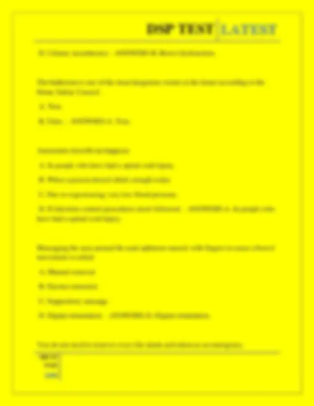 DSP TEST QUESTIONS AND ANSWERS 2025 | Exams Advanced Education | Docsity