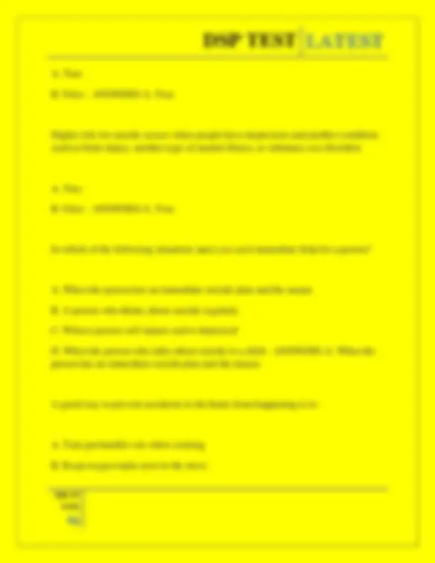 DSP TEST QUESTIONS AND ANSWERS 2025 | Exams Advanced Education | Docsity