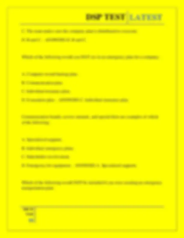 DSP TEST QUESTIONS AND ANSWERS 2025 | Exams Advanced Education | Docsity