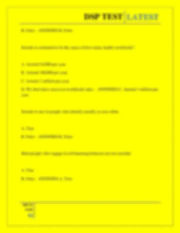 DSP TEST QUESTIONS AND ANSWERS 2025 | Exams Advanced Education | Docsity