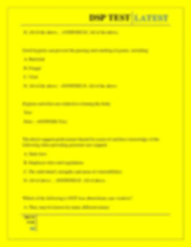 DSP TEST QUESTIONS AND ANSWERS 2025 | Exams Advanced Education | Docsity