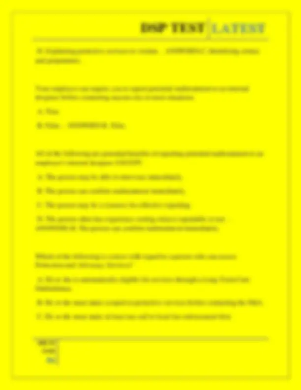 DSP TEST QUESTIONS AND ANSWERS 2025 | Exams Advanced Education | Docsity