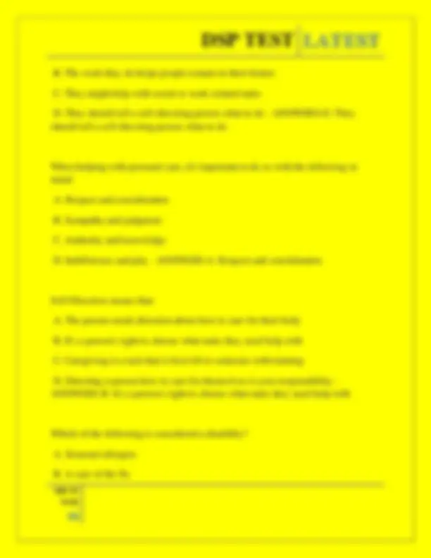 DSP TEST QUESTIONS AND ANSWERS 2025 | Exams Advanced Education | Docsity