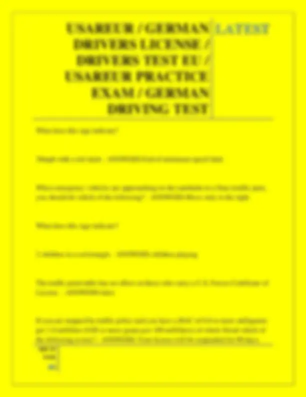 USAREUR / GERMAN DRIVERS LICENSE / DRIVERS TEST EU / USAREUR PRACTICE ...