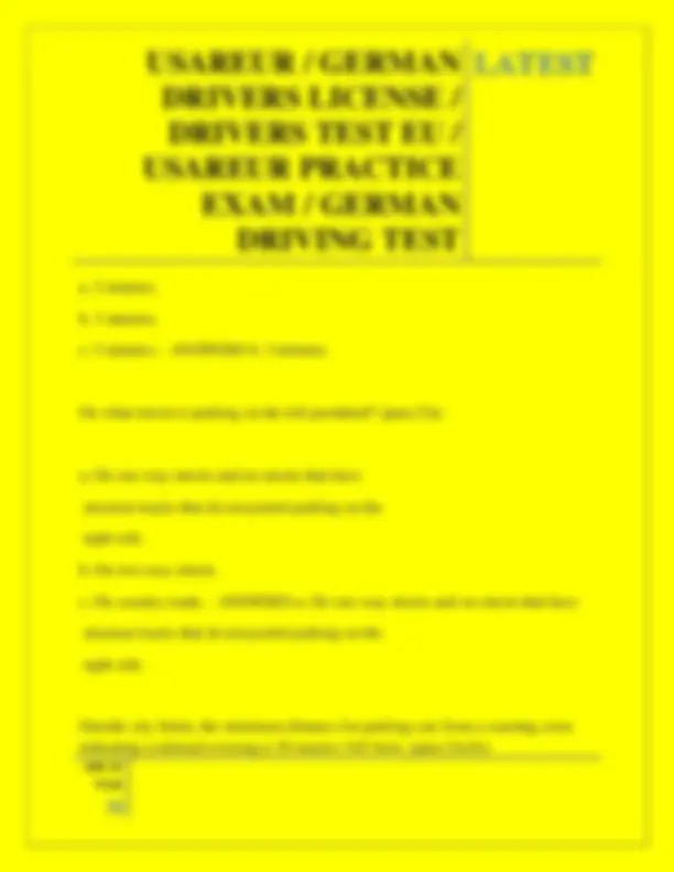 USAREUR / GERMAN DRIVERS LICENSE / DRIVERS TEST EU / USAREUR PRACTICE ...